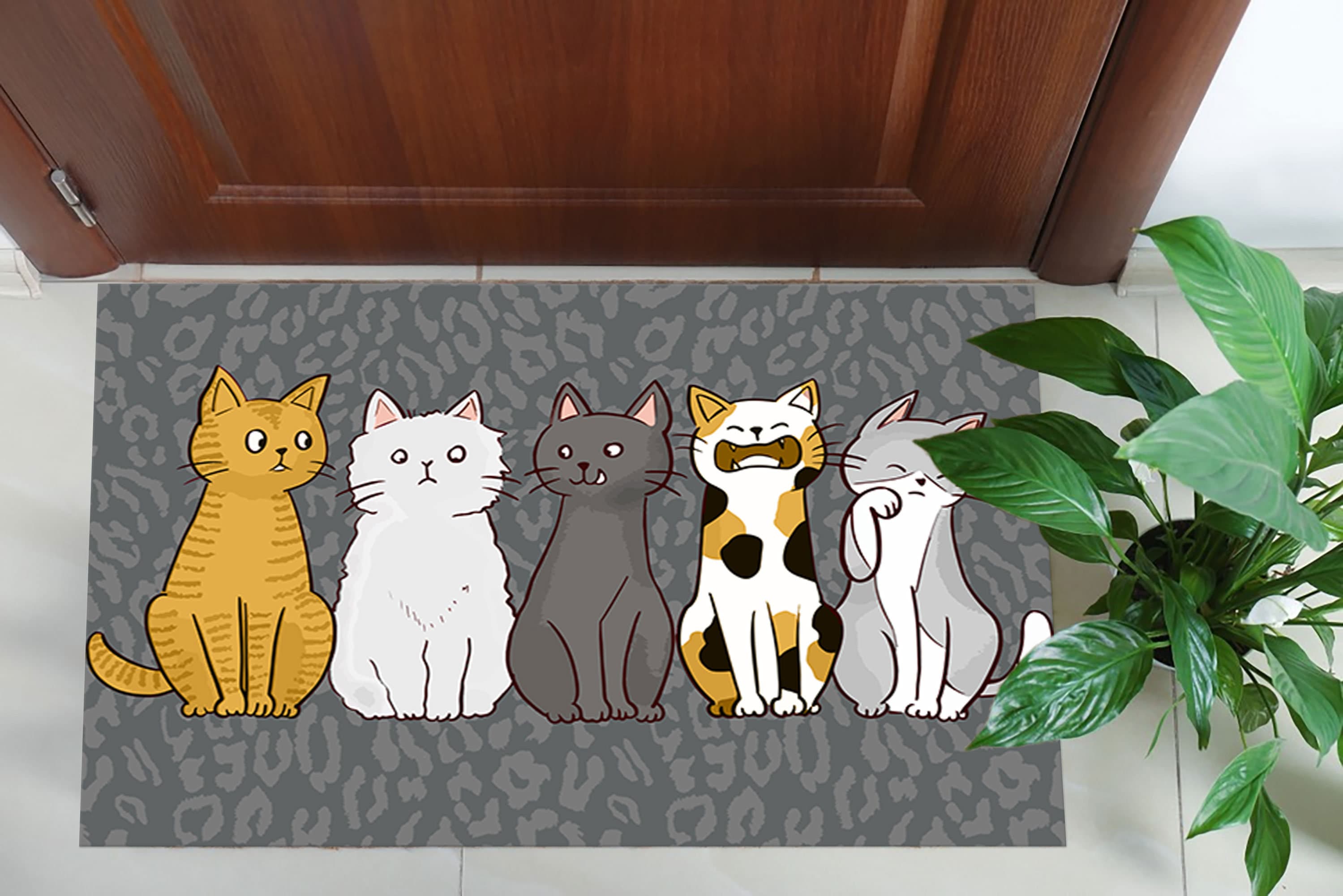 Abstract Cat Rug, Cat Rugs, Cat Lover Gift Rug, Animal Rugs ...