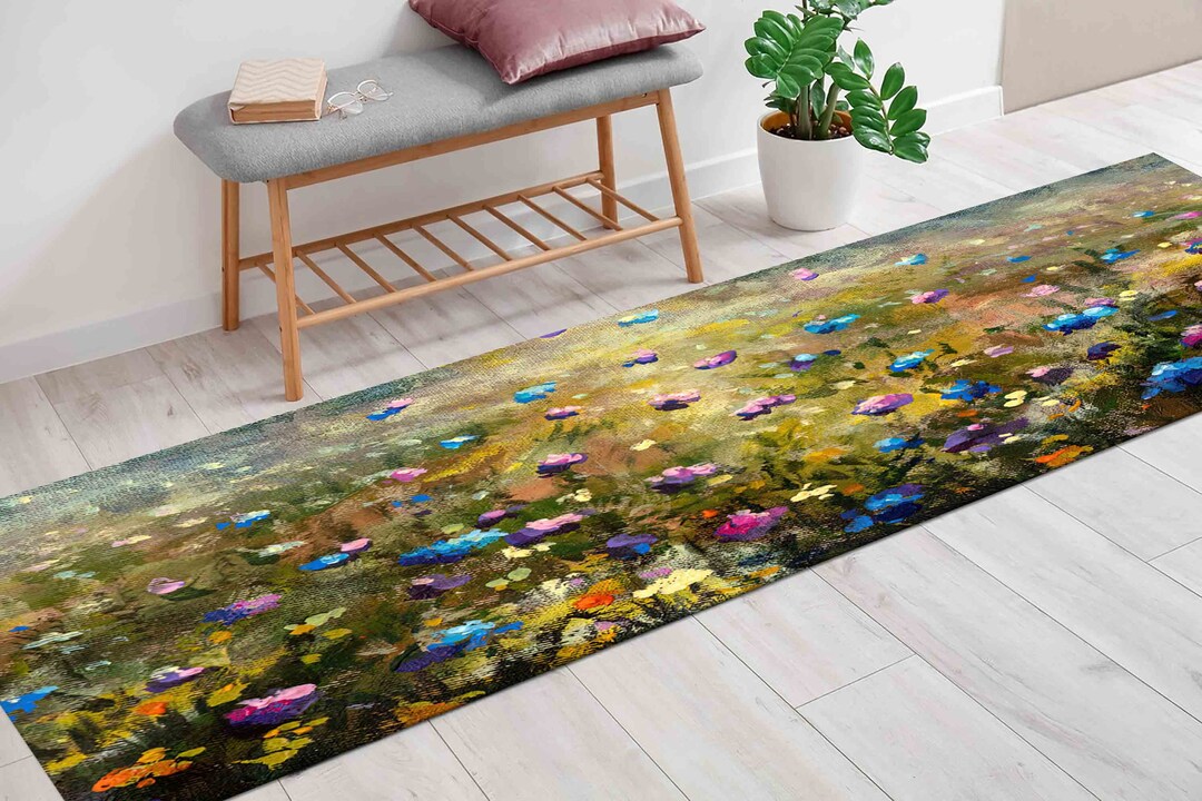Wildflower Field During Rug, Flower Rugs, Floral Rug, Modern Rugs, Easy ...