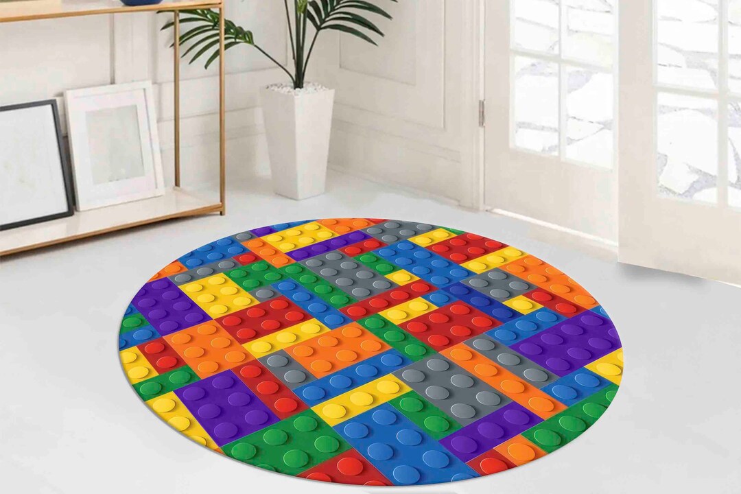 Colorful Building Blocks Rug, Boy Room Rug, Play Room Rugs, Kids Room ...