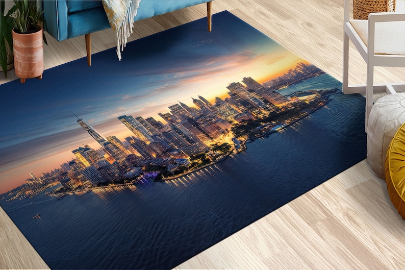 New York Skyline Rug City Landscape Rugs Skyline Rugs - Etsy
