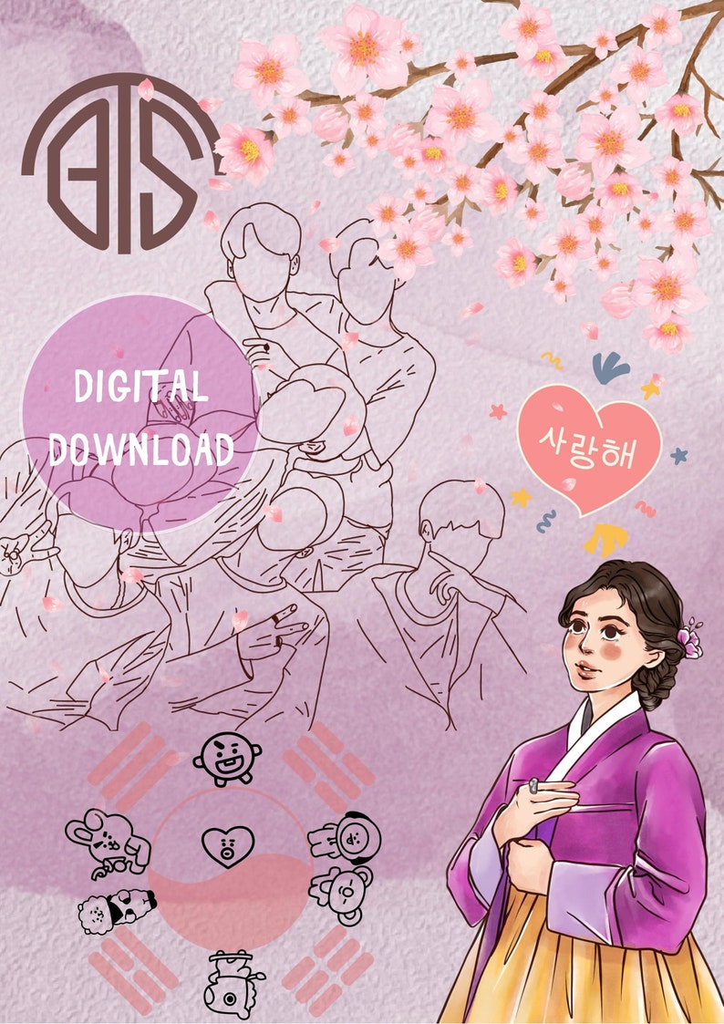 BTS Minimal Art, Bangtan Print, Bts Digital Download, Bts Poster, BTS ...