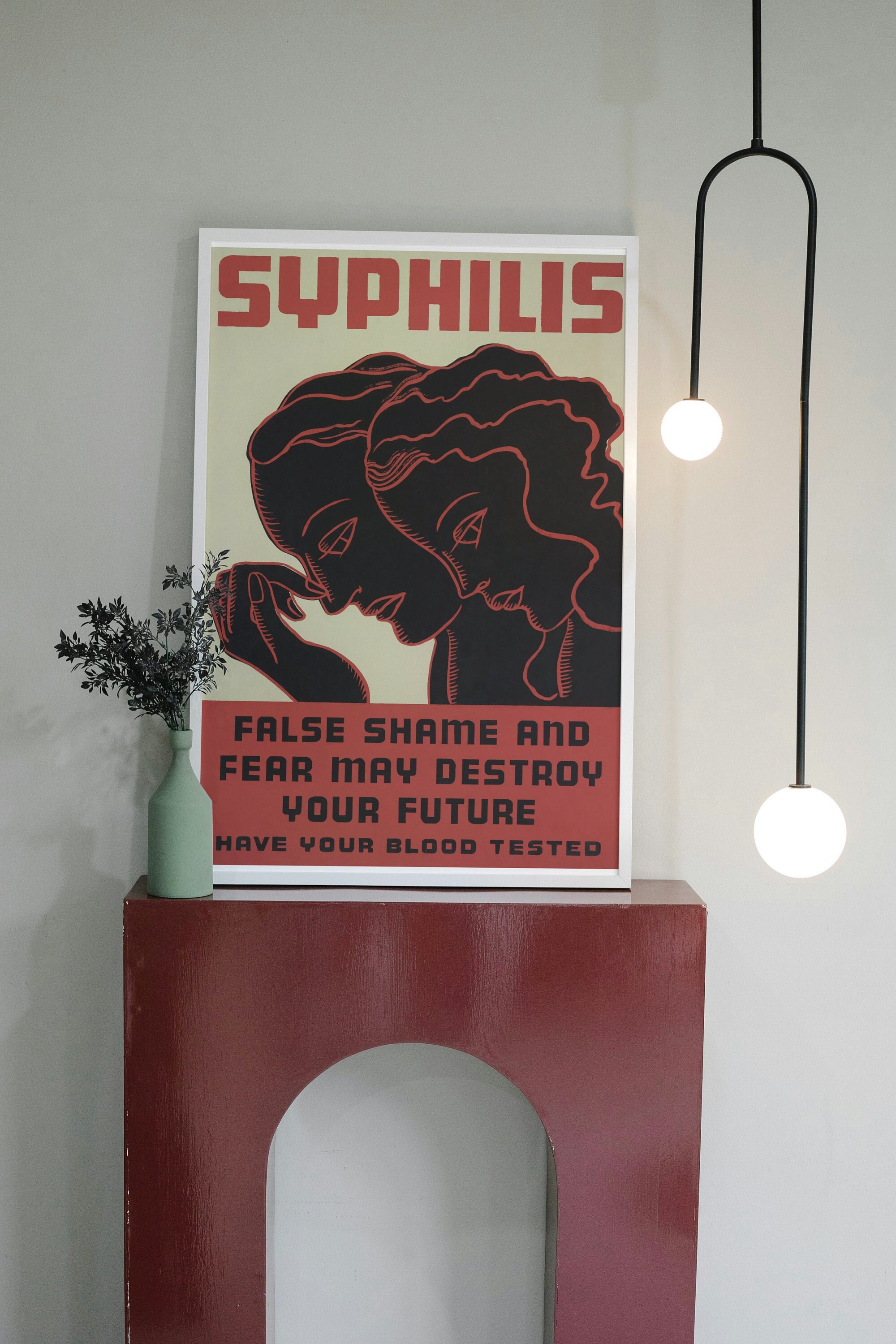1930s Syphilis Health Poster, Vintage Medical Office Art, Historical ...
