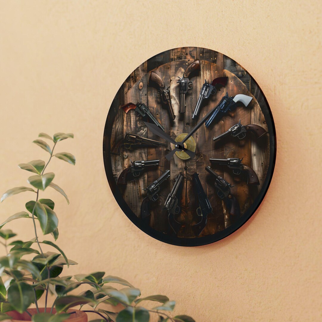John Wick Clock: Western Revolver Styled Acrylic Wall Decor - Etsy UK