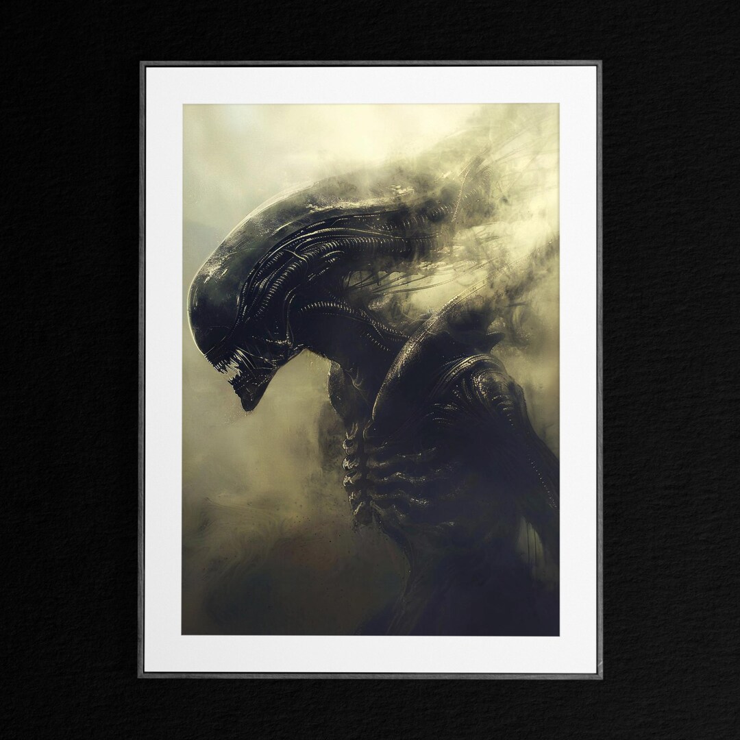 Alien Sci-fi Horror Poster Dark Atmosphere, Futuristic Art Print ...
