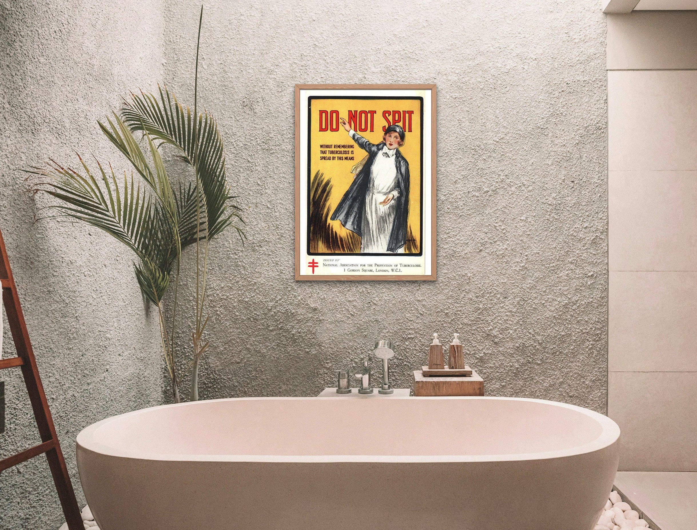 Vintage Public Health Nurse Poster, do Not Spit Tuberculosis Awareness ...