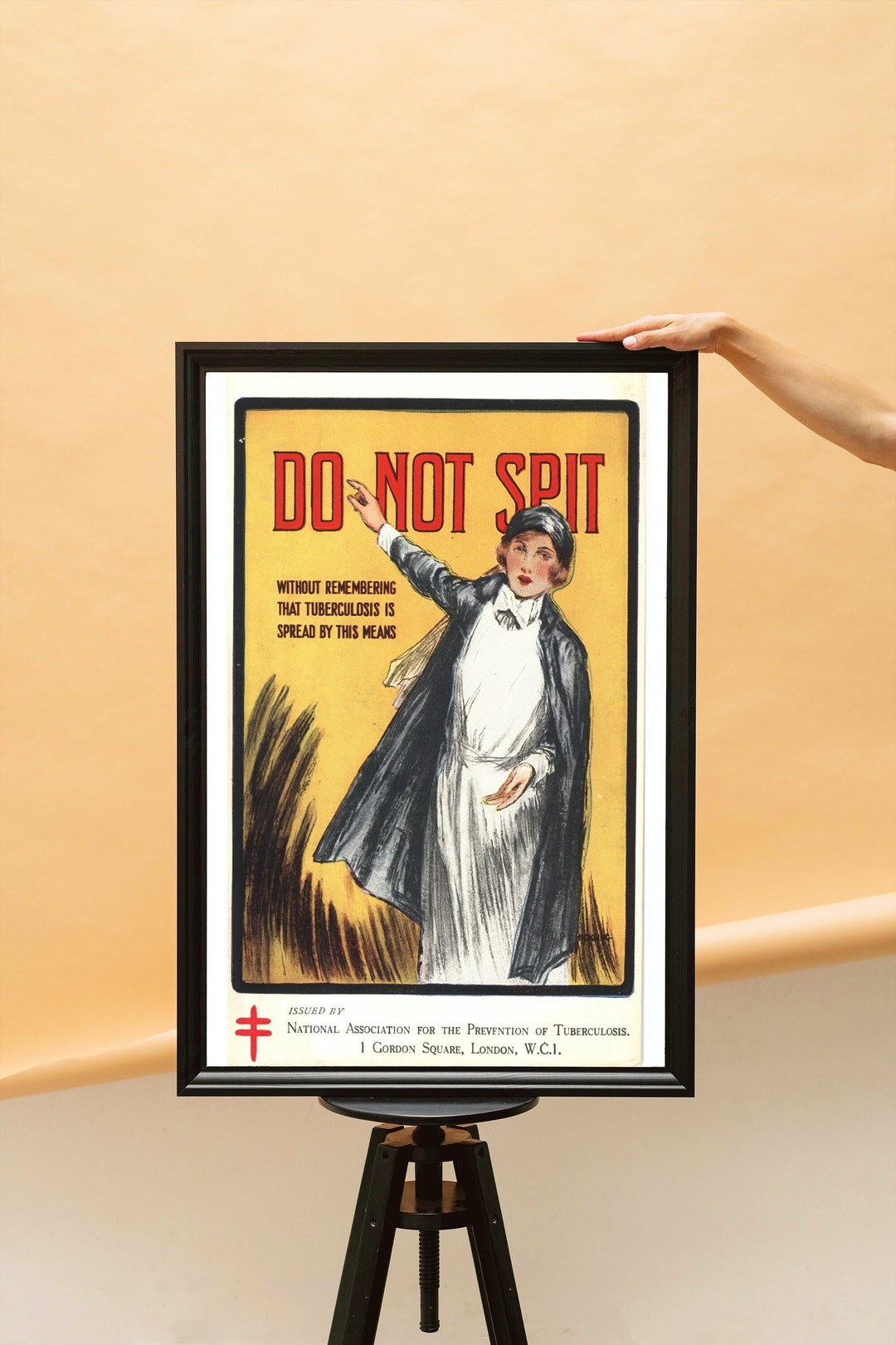 Vintage Public Health Nurse Poster: "do Not Spit" - Tuberculosis ...