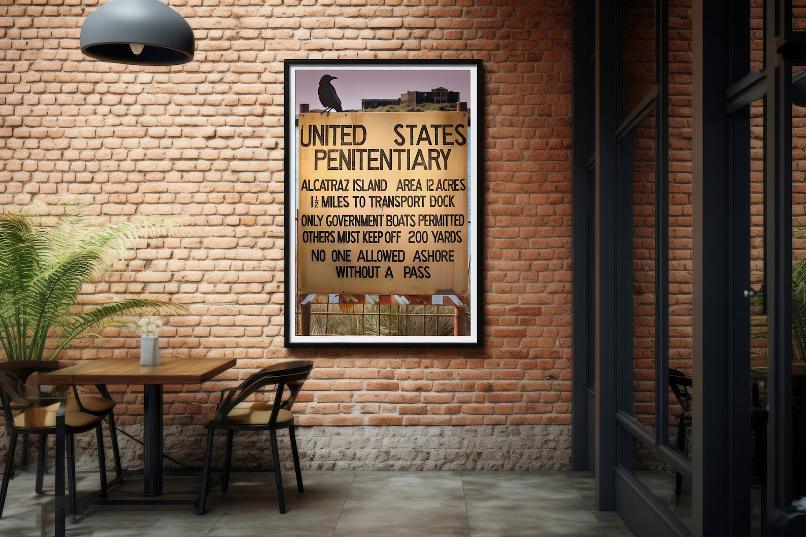 Vintage Alcatraz Island Prison Sign Poster, Rustic Home Decor ...