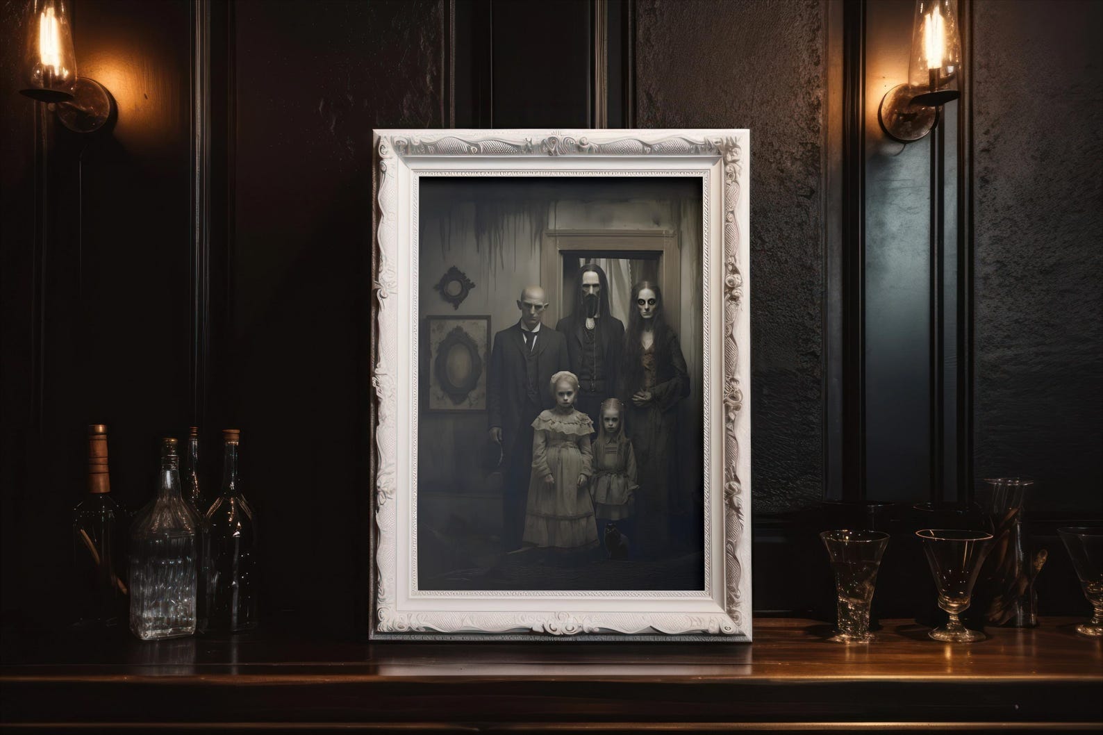 Creepy Family Portrait Print: Gothic Haunted House Decor - Etsy