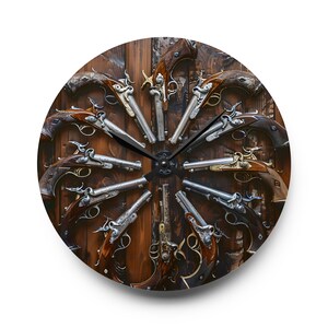 Antique Flint Pistol Clock Unique Vintage Gun Wall Clock Steampunk and ...