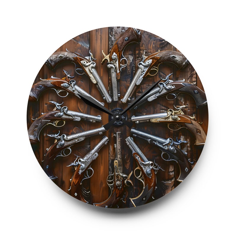 Antique Flint Pistol Clock Unique Vintage Gun Wall Clock Steampunk and ...