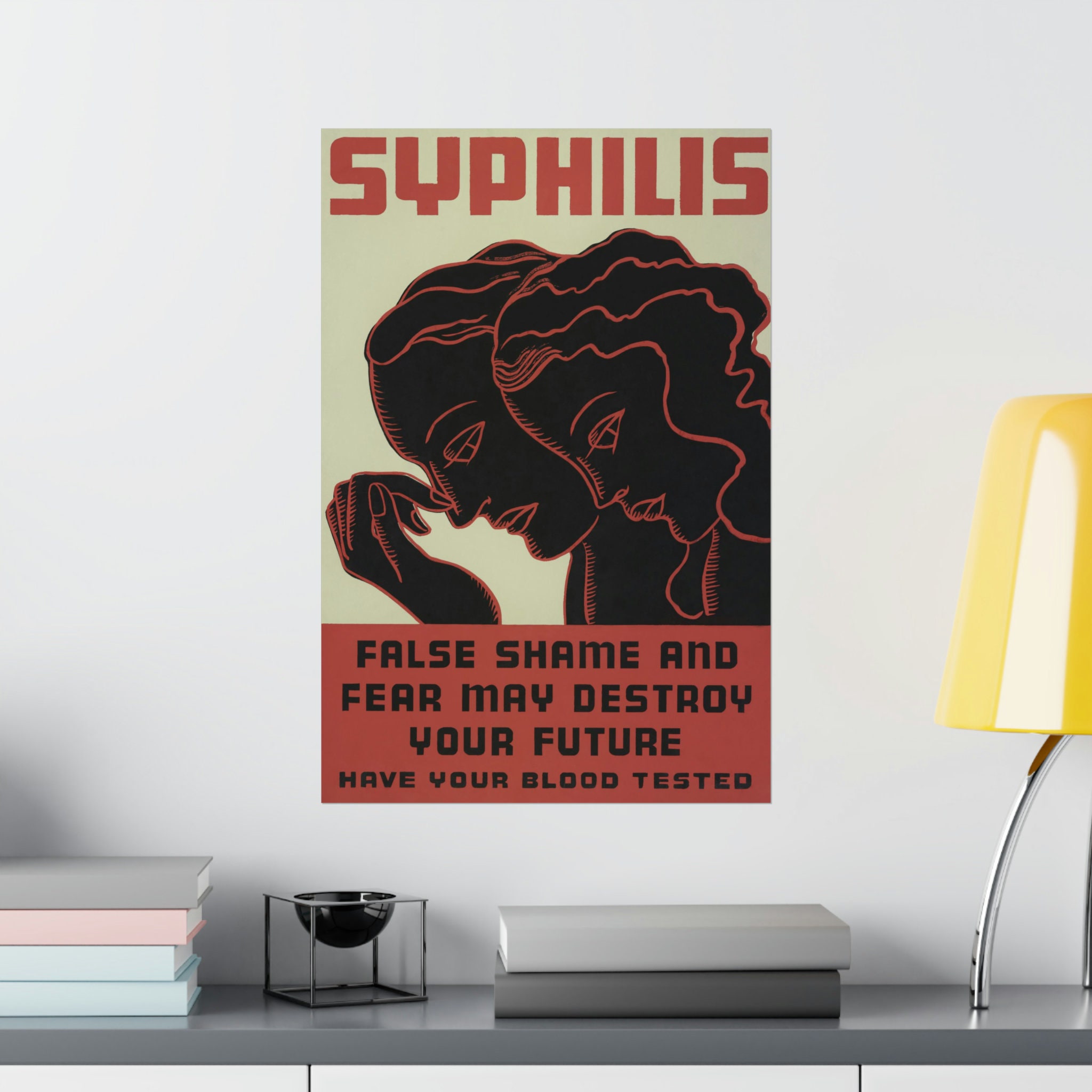 1930s Syphilis Health Poster, Vintage Medical Office Art, Historical ...
