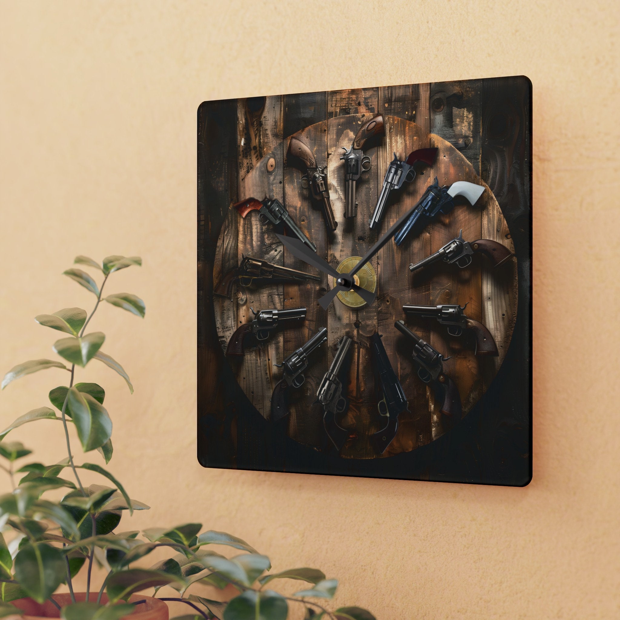 John Wick Inspired Revolver Western Clock | Western Style Wall Clock ...