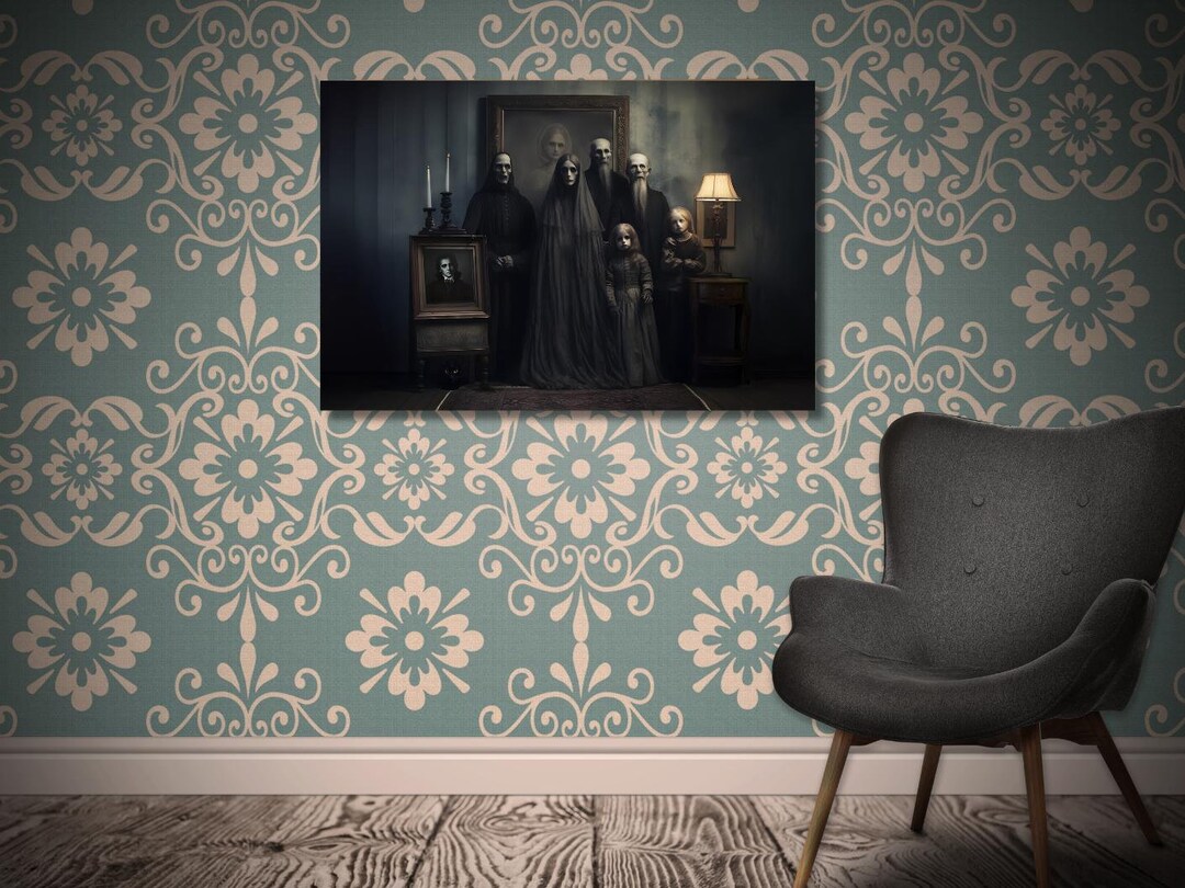 Ghost Family Portrait - Haunted House Art Print, Spooky Gothic Decor ...