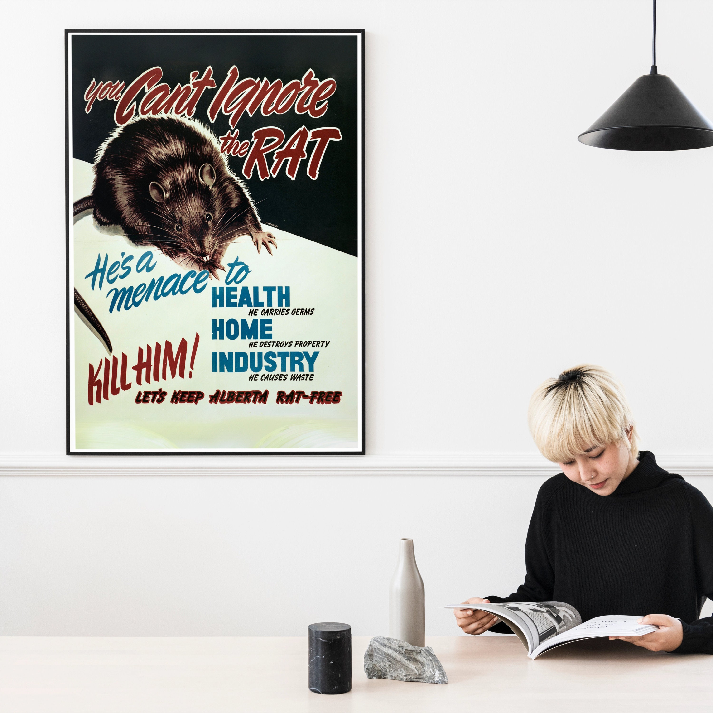 Vintage 1940s Public Health Poster Retro Pest Control Ad You Cant ...