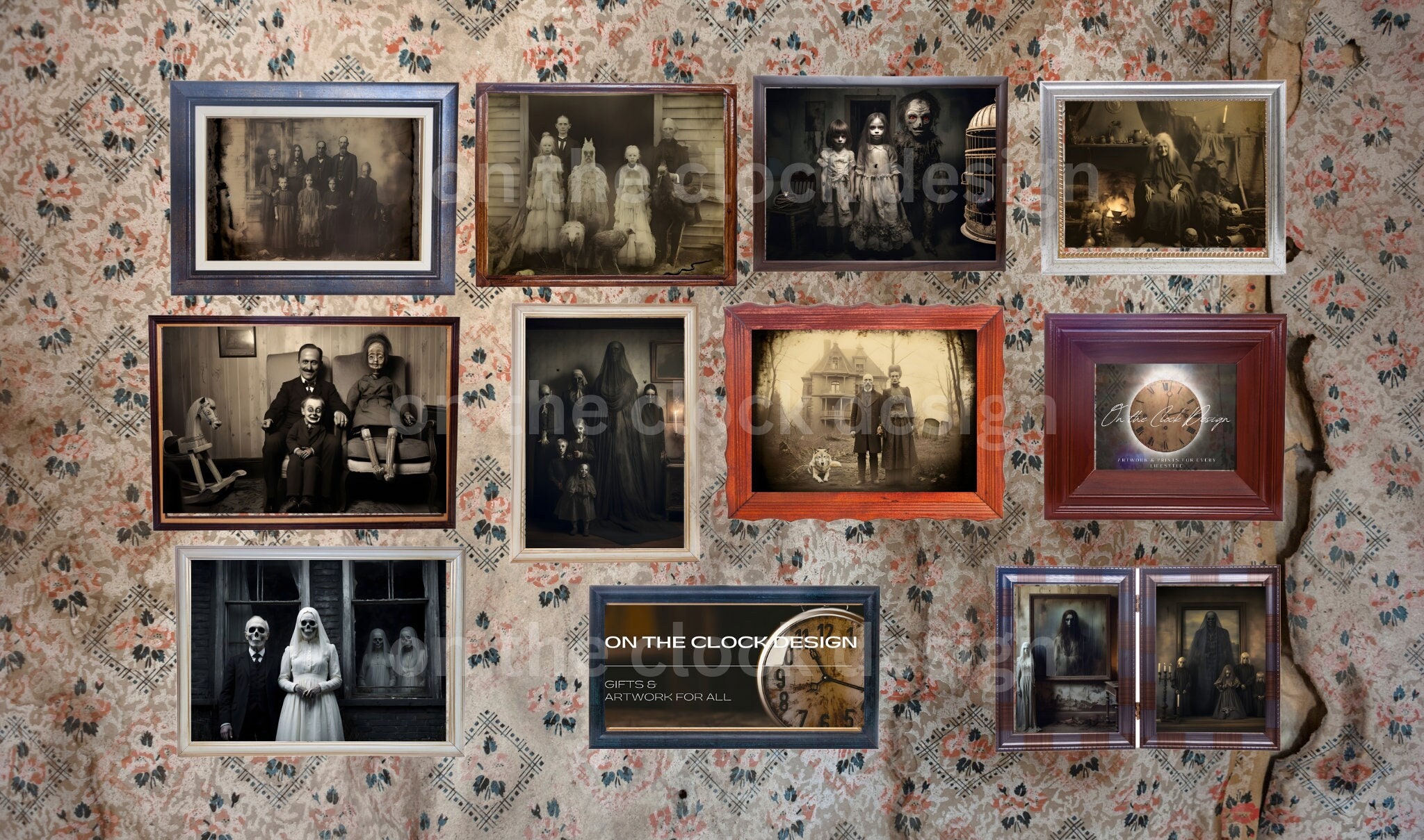 PRINTABLE Vintage Creepy Family Portraits Bundle Macabre Halloween ...