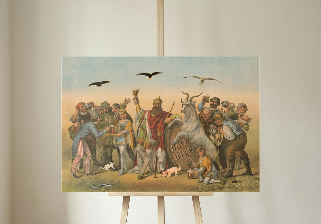 Vintage Beer Ad Poster | Reproduction Canvas-wrap | Retro Festive Print ...