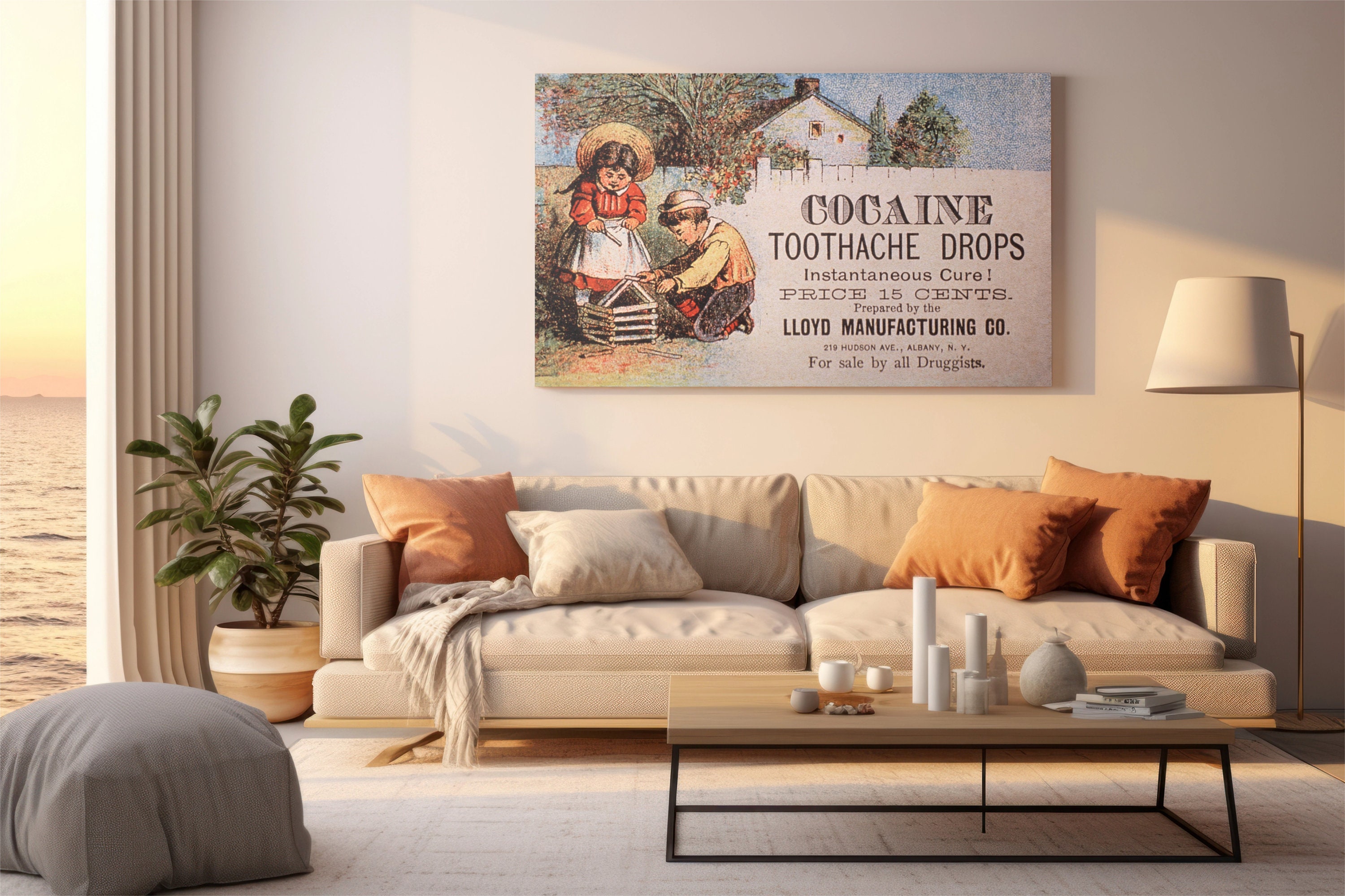 Vintage Cocaine Toothache Drops Canvas Print - Retro Pharmacy ...