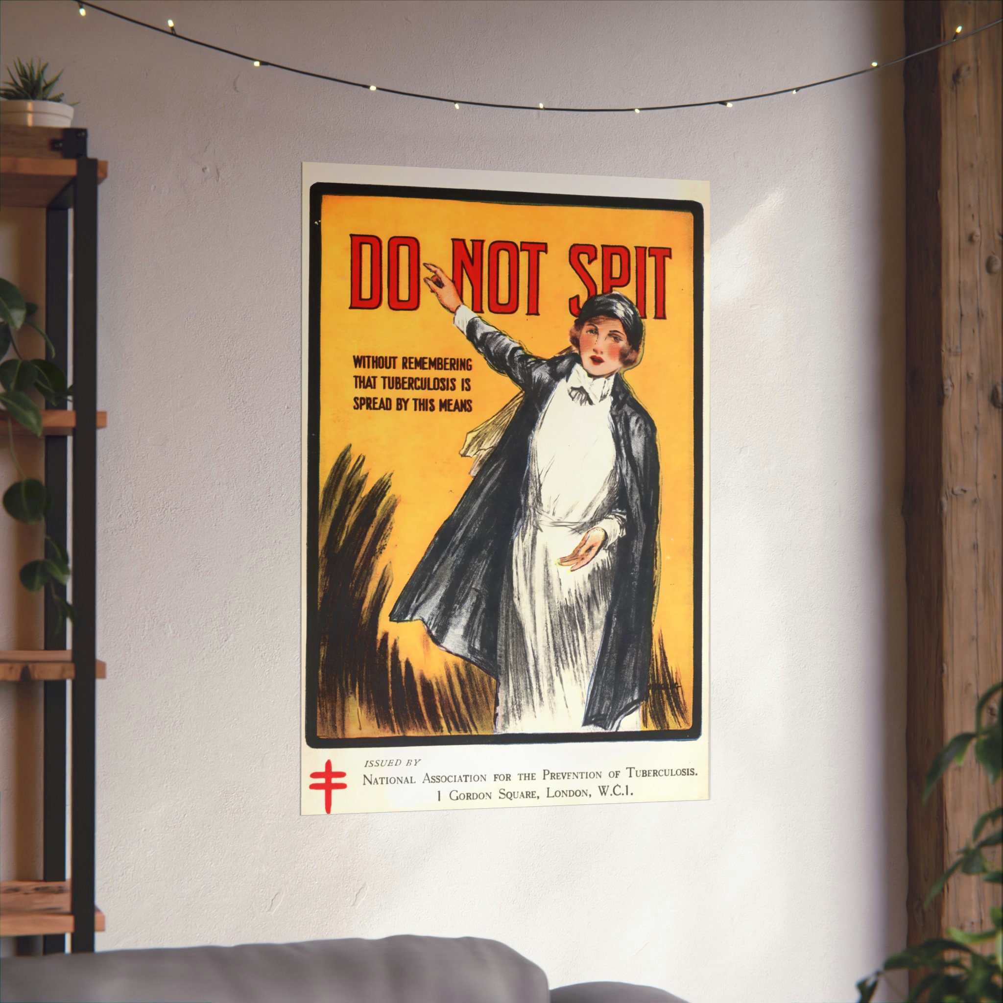 Vintage Public Health Nurse Poster, do Not Spit Tuberculosis Awareness ...