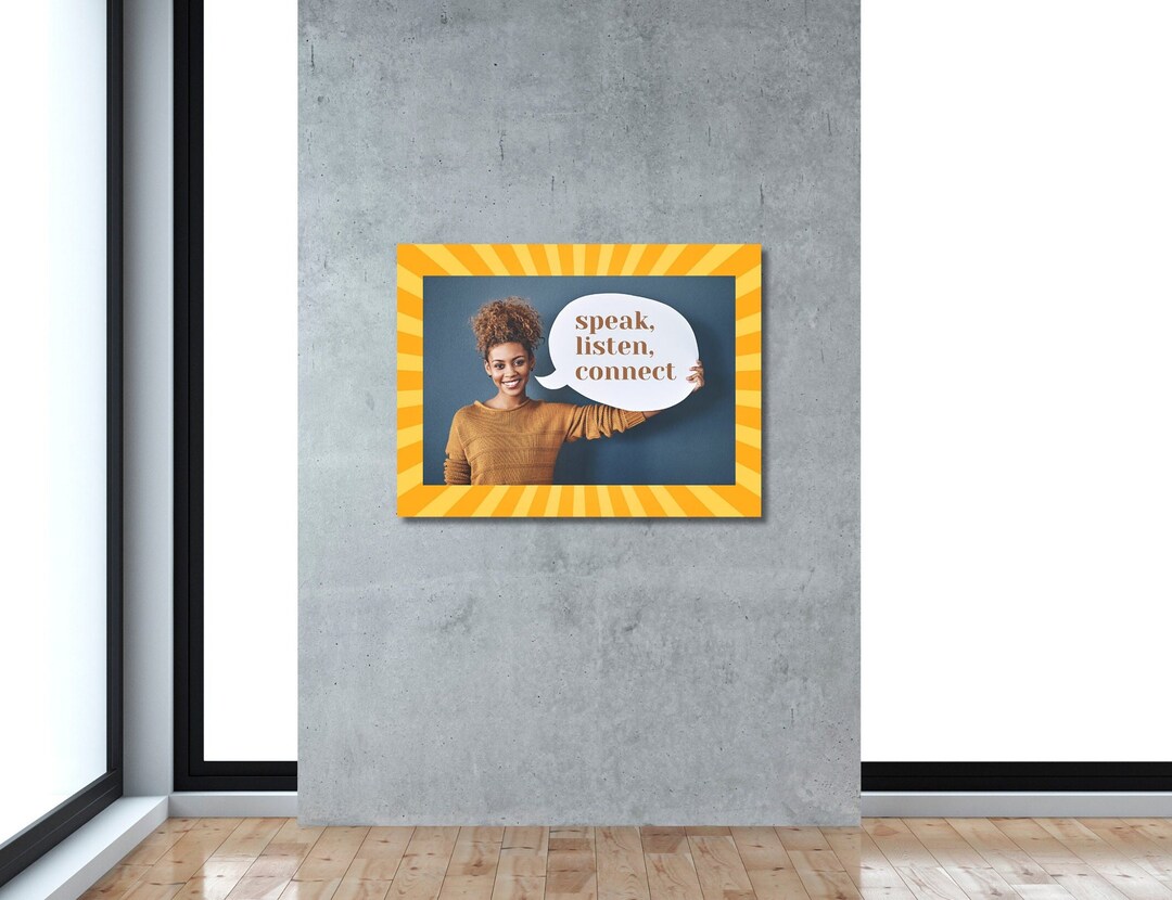 Human Resources Wall Art speak, Listen, Connect Woman Illustration ...