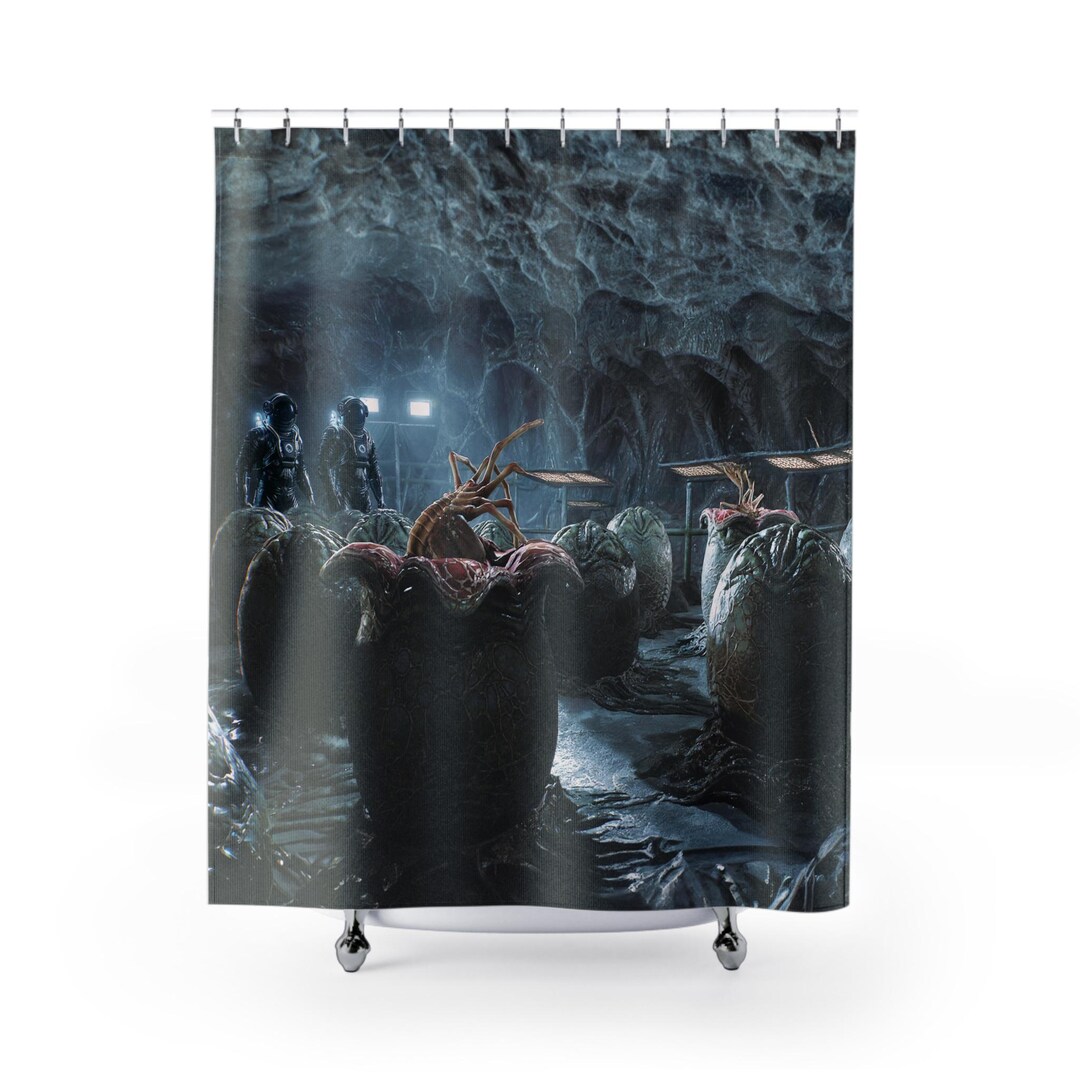 Alien Movie Shower Curtain: Face Hugger Egg Scene, Sci-fi Bathroom ...
