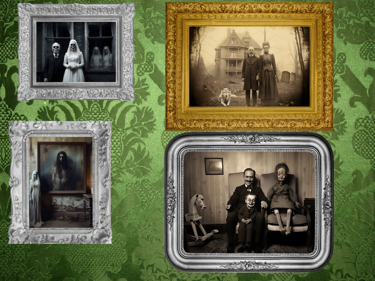 PRINTABLE Vintage Creepy Family Portraits Bundle Macabre Halloween ...