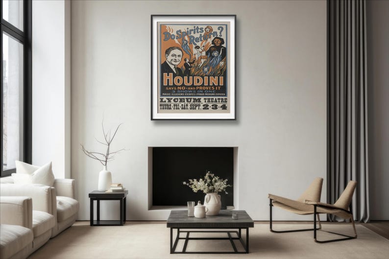 Vintage Houdini 'do Spirits Return?' Poster: Lyceum Theatre ...