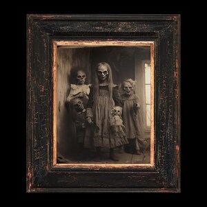 Halloween Creepy Family Portrait Unique Canvas Wall Art for Haunted ...