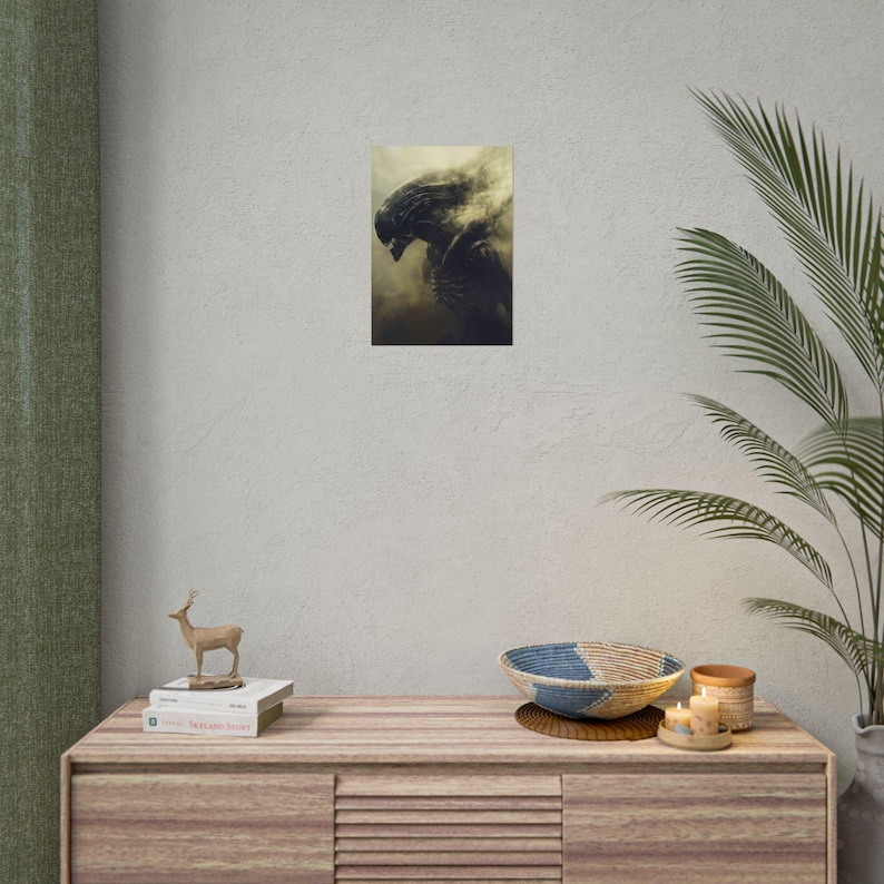 Alien Sci-fi Horror Poster Dark Atmosphere, Futuristic Art Print ...