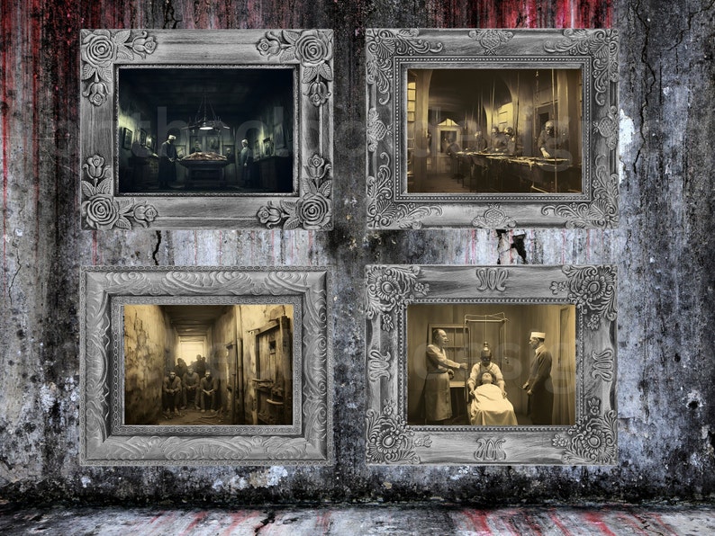 Scary Abandoned Asylum Photo Bundle | 10 Printable Digital Collage ...