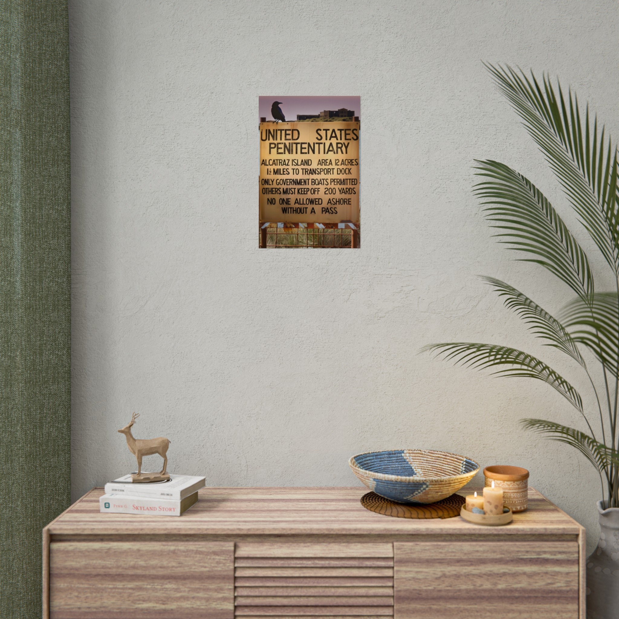 Vintage Alcatraz Island Prison Sign Poster, Rustic Home Decor ...