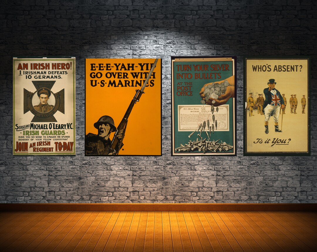 Vintage WW2 Recruitment Poster Pack: Military History Wall Art (digital ...