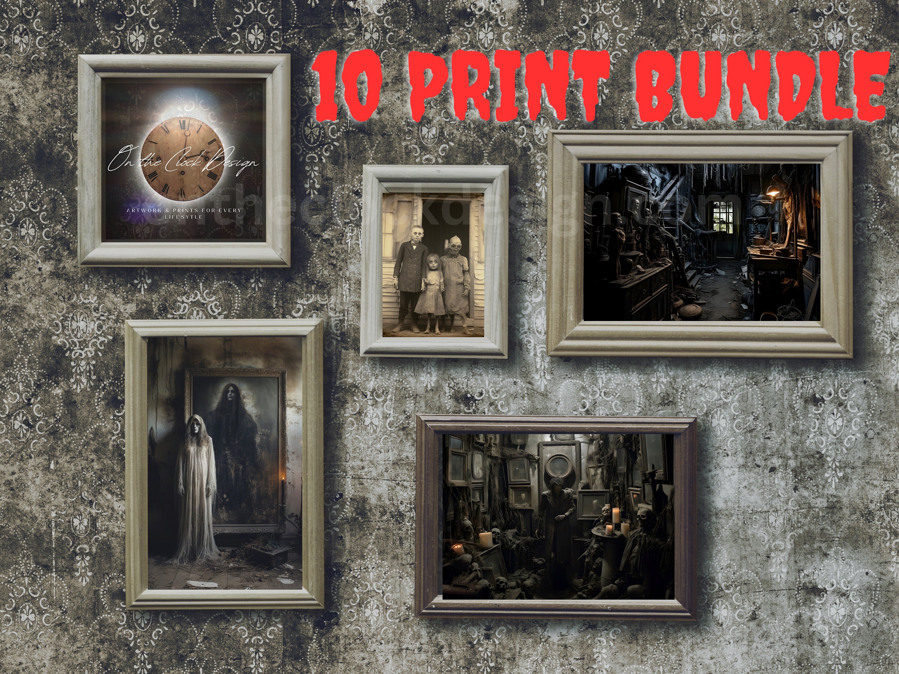 PRINTABLE Creepy Vintage Ghost Photos P10 Print Bundle Scary Halloween ...