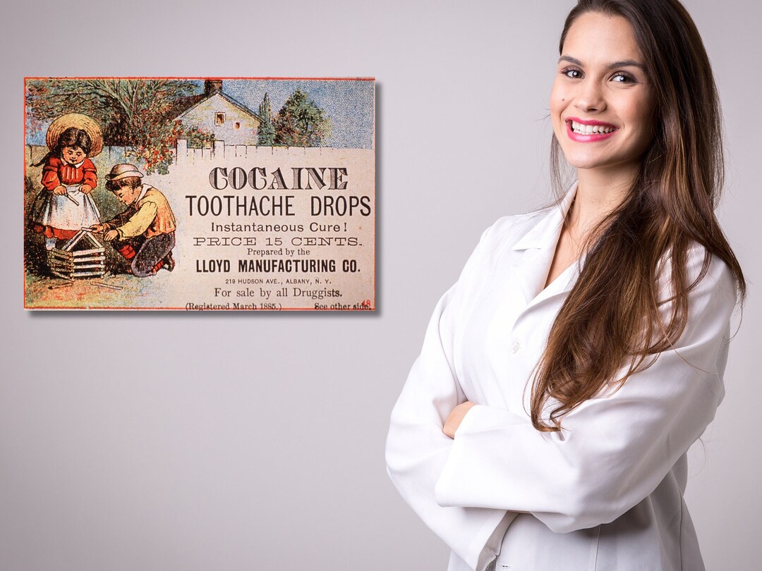 Vintage Toothache Drops Ad Poster From 1885 on Canvas Wrap, Vintage ...