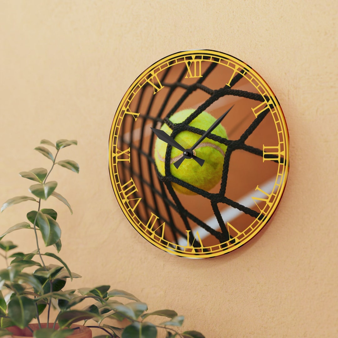 Tennis Fan Wall Clock, Personalized Stylish 3D Sports Decor Accent ...