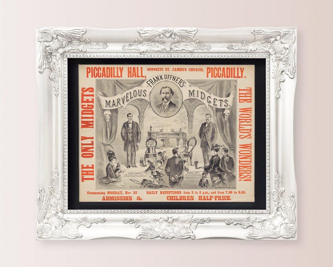 Vintage Marvelous Midgets Show Poster Antique Circus Advertisement ...