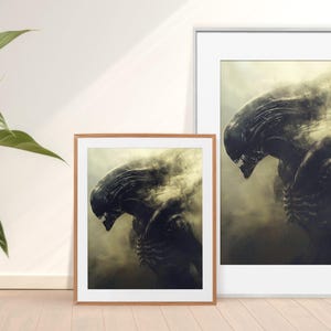 Alien Sci-fi Horror Poster Dark Atmosphere, Futuristic Art Print ...