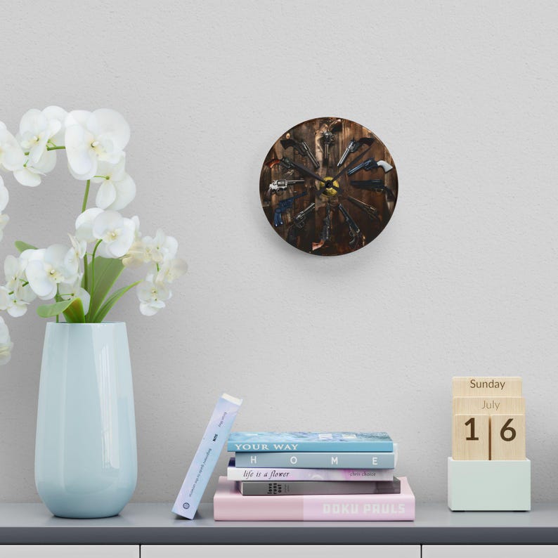 John Wick Clock: Western Revolver Styled Acrylic Wall Decor - Etsy