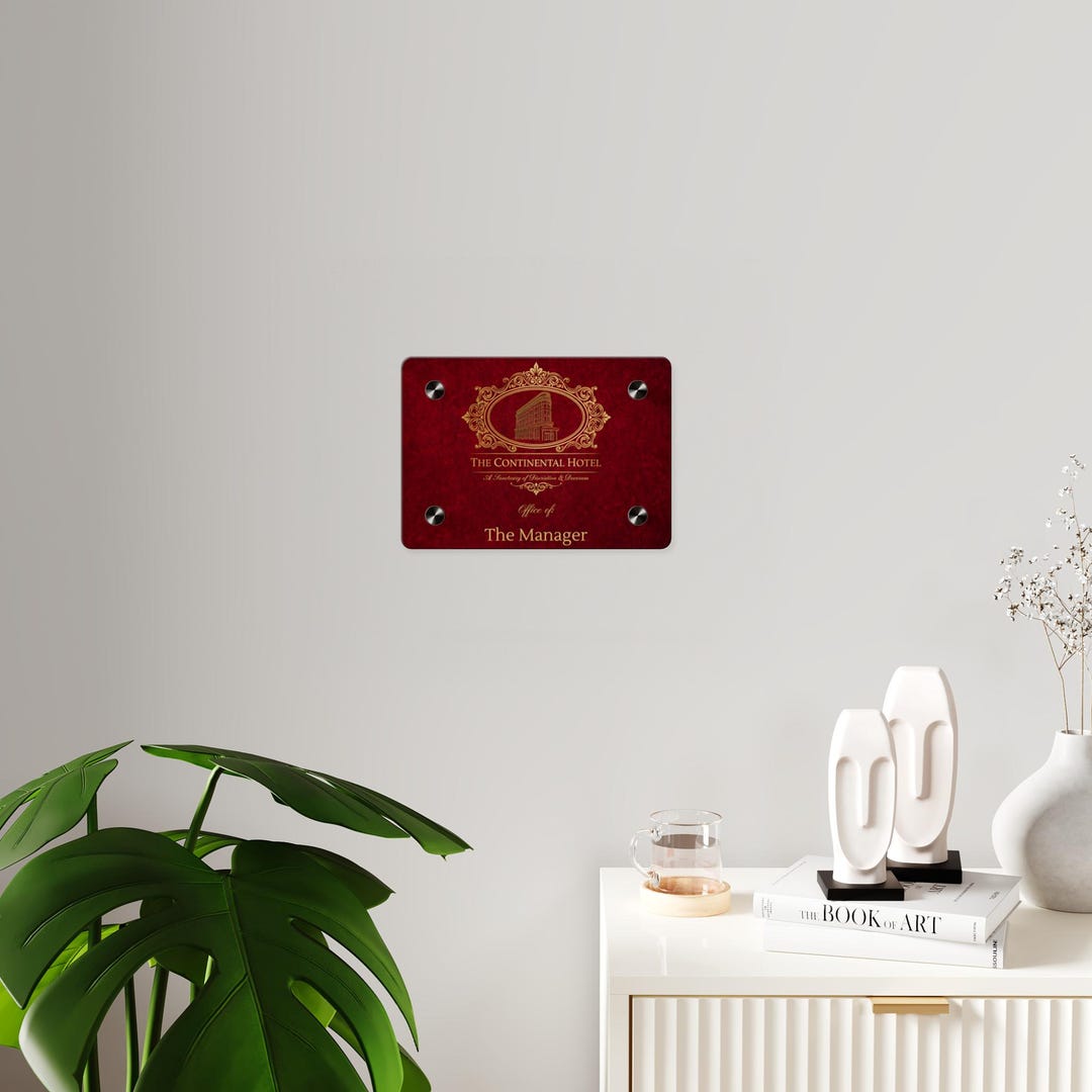 The Manager Continental Hotel Office Sign Wall Art | John Wick Prop - Etsy