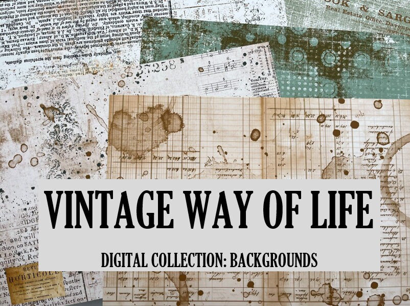 Digital Collection: Vintage Way of Life, Backgrounds - Etsy