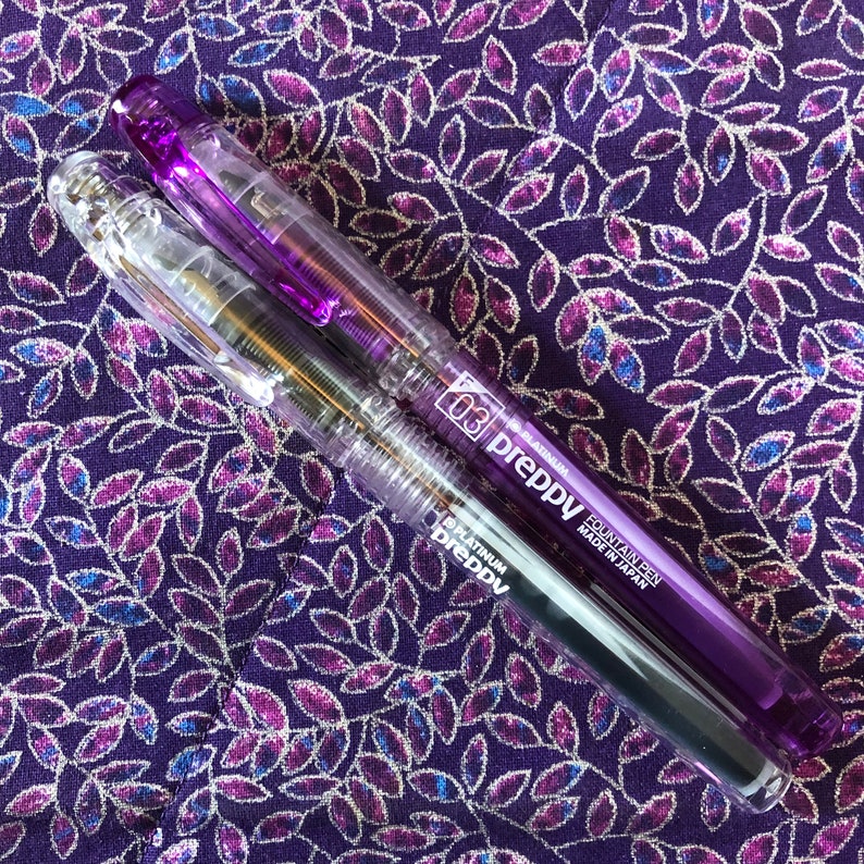 Platinum Preppy Fountain Pen: Crystal With Black Ink or Violet With ...