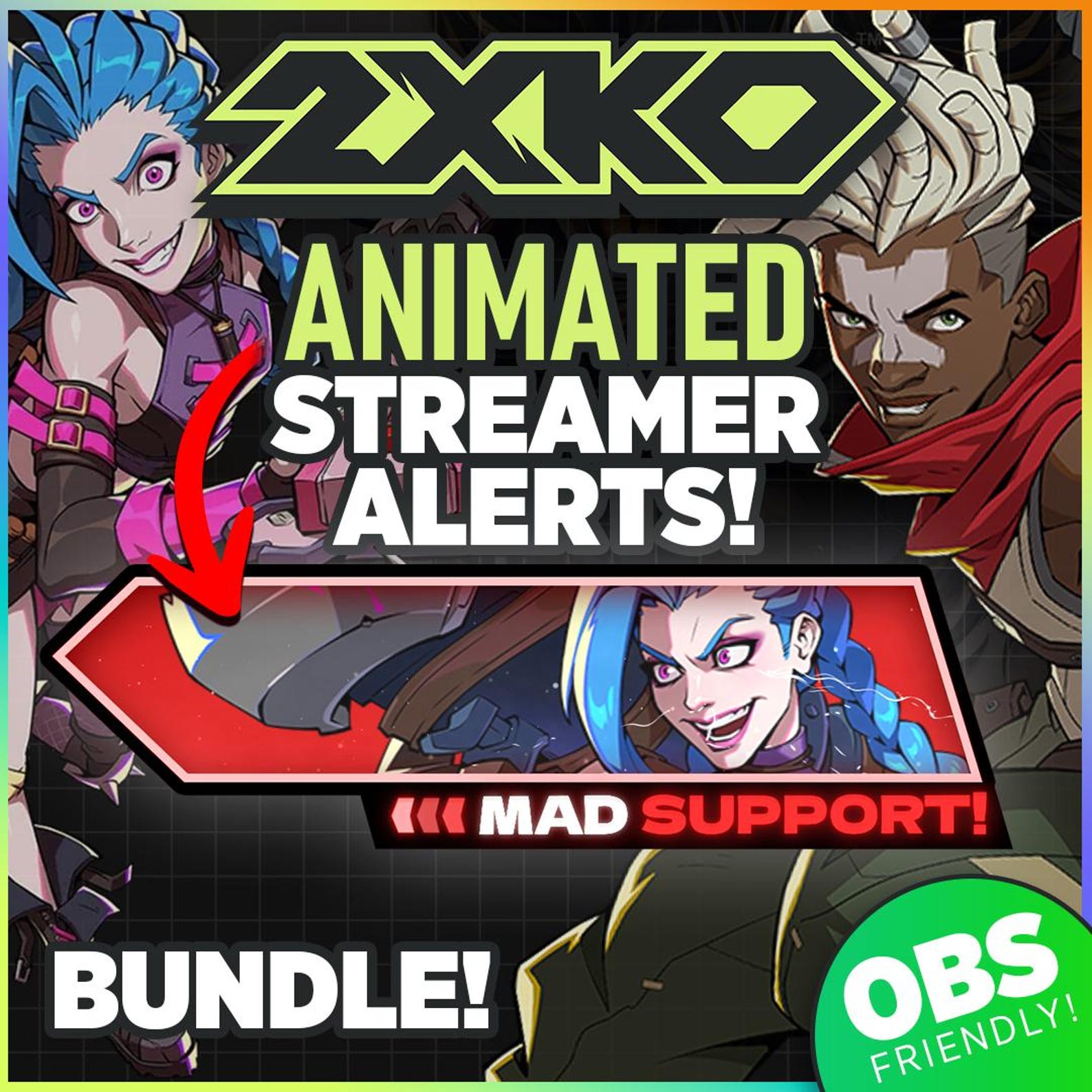 2XKO Animated Streamer Alerts, 2XKO Streamer Alert Widgets for Stream ...