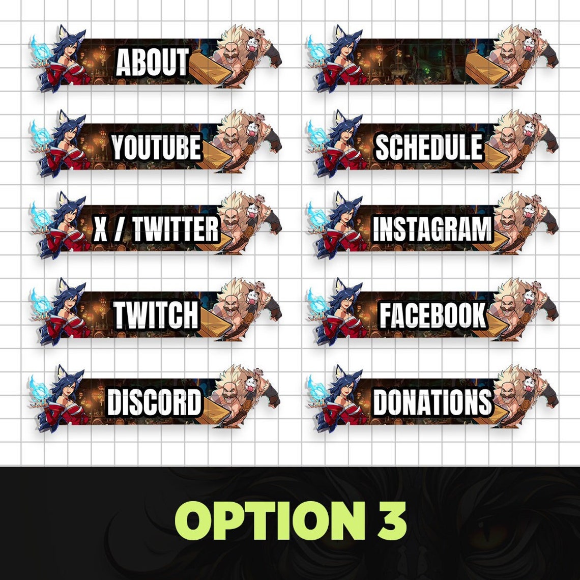 2XKO Twitch Panels, League of Legends Twitch Panels, Customizable FGC ...