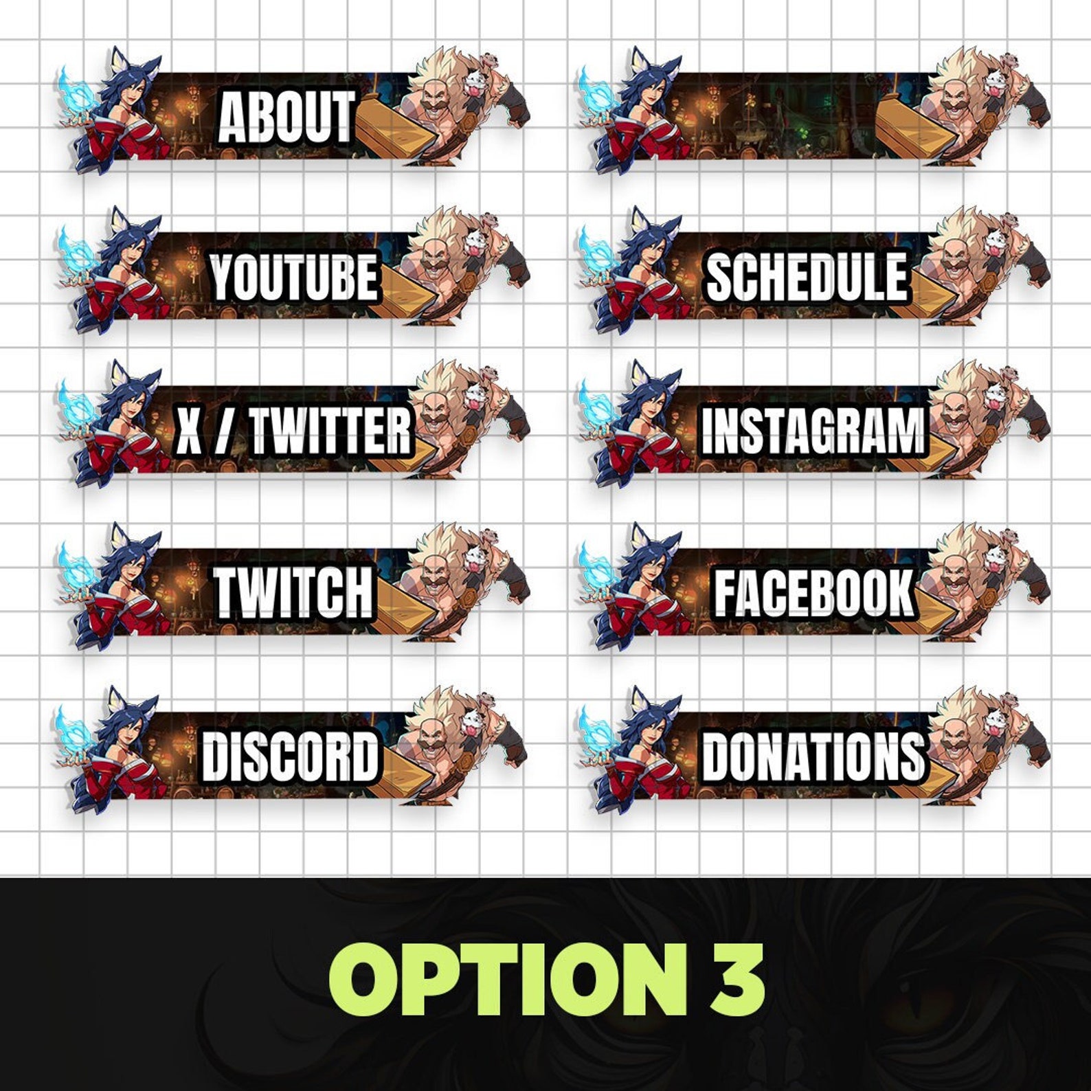 2XKO Twitch Panels, League of Legends Twitch Panels, Customizable FGC ...