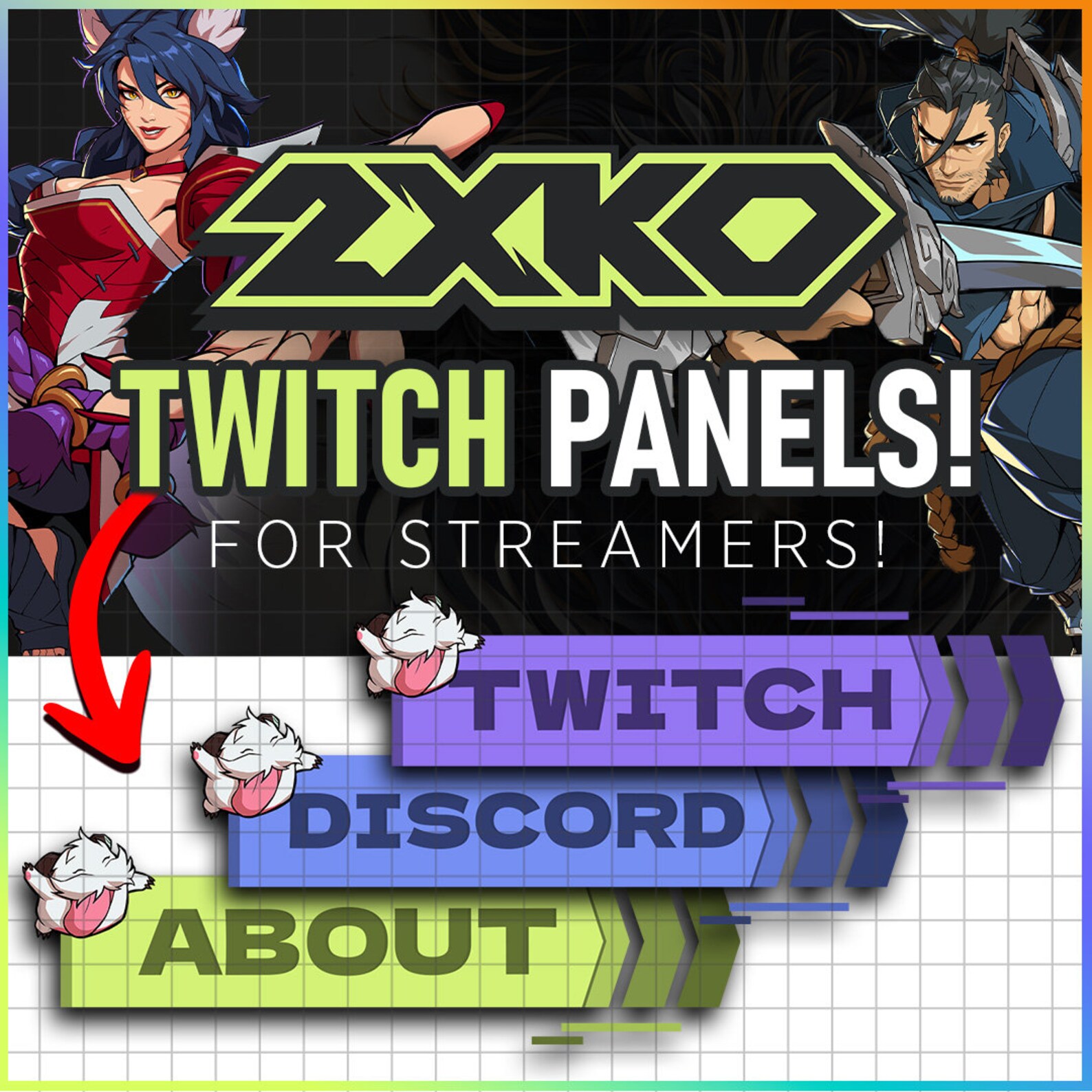 2XKO Twitch Panels, League of Legends Twitch Panels, Customizable FGC ...