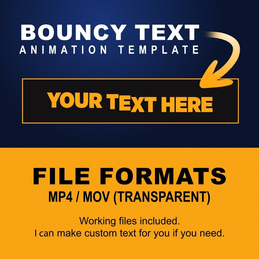 Bouncy Text Animation Template Custom Text Animation, Adobe After Effects Template, Personalized ...
