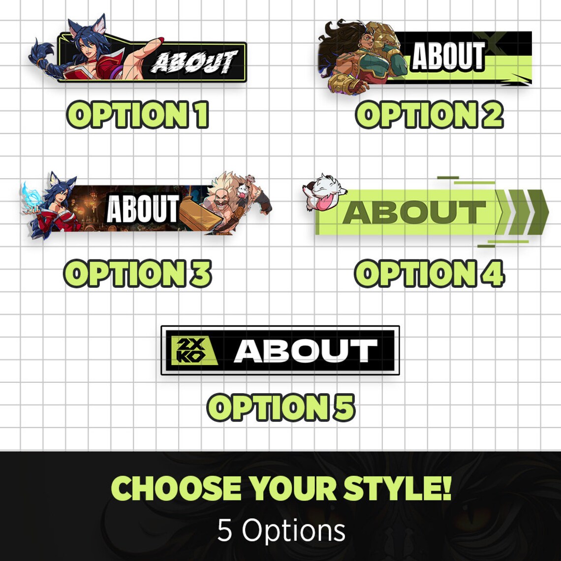 2XKO Twitch Panels, League of Legends Twitch Panels, Customizable FGC ...