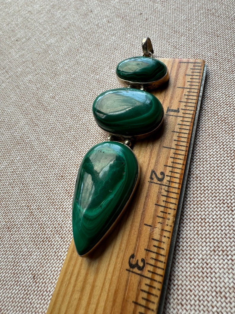 Malachite Bullseye Trio Pendant - Etsy