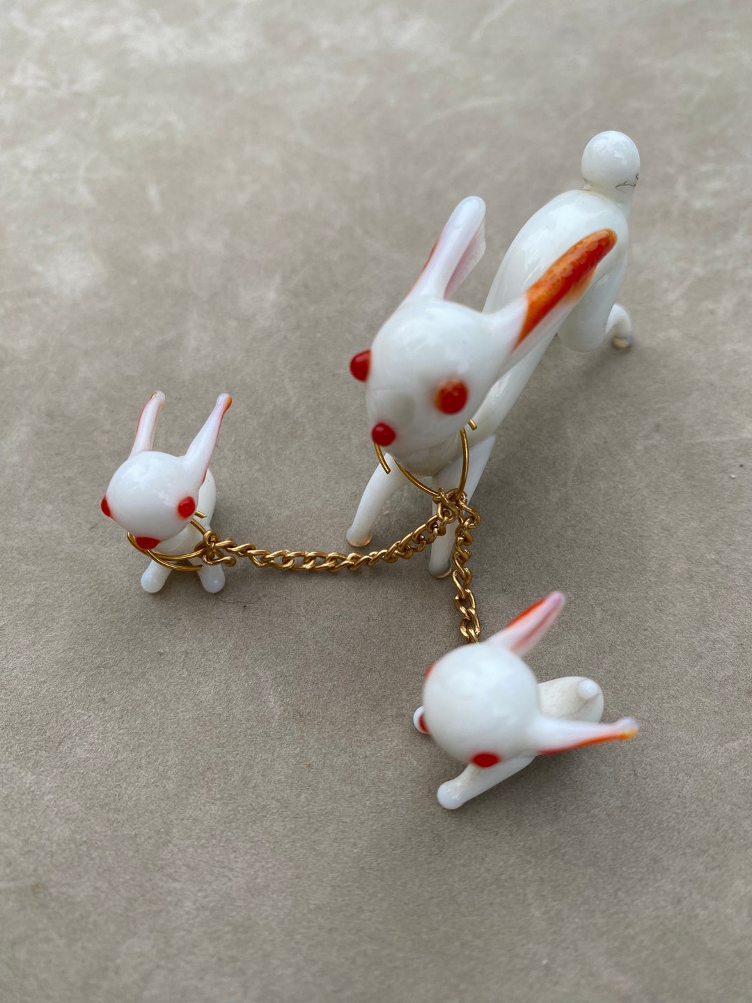Japanese Miniature Glass Rabbits - Etsy