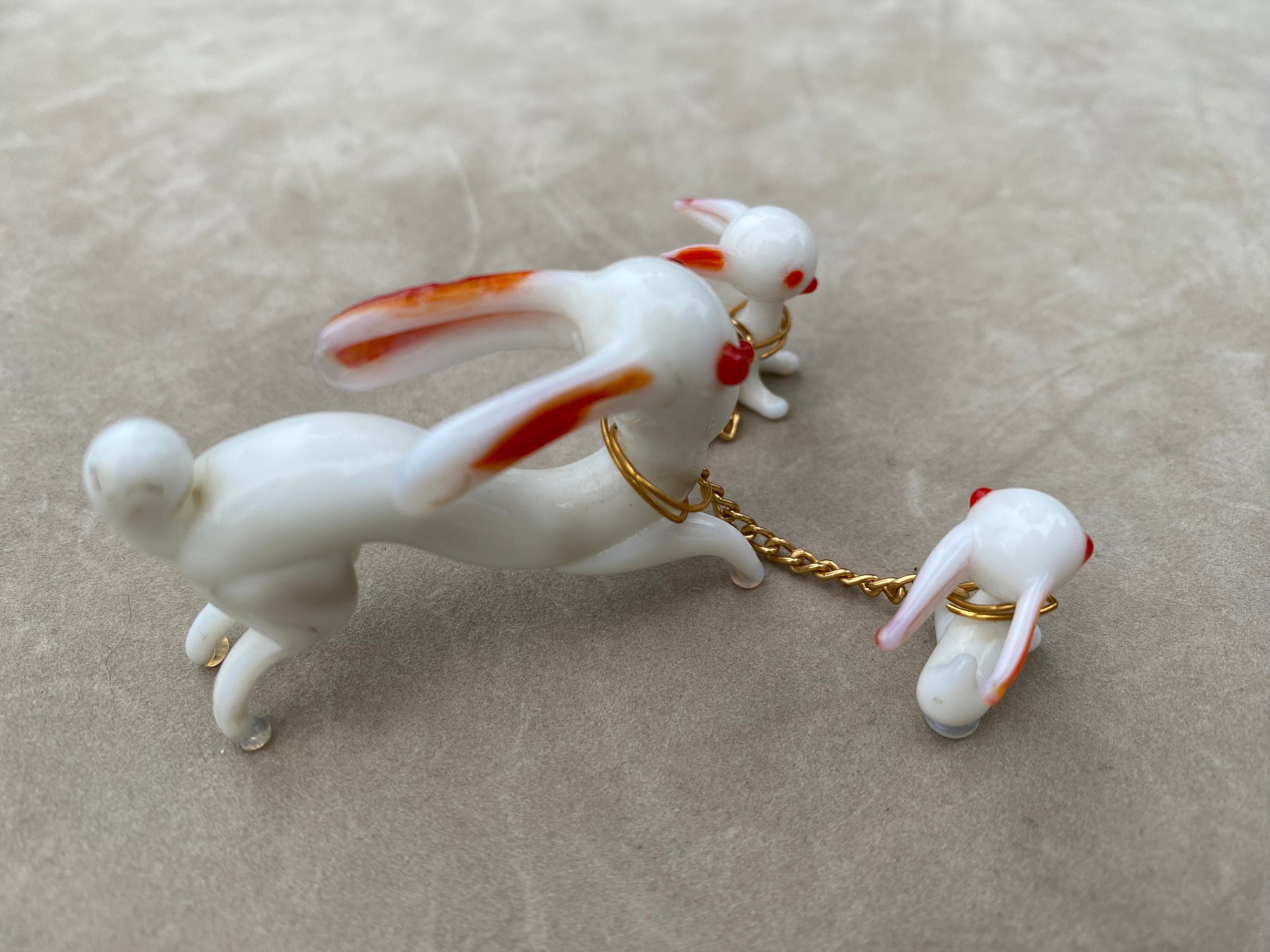Japanese Miniature Glass Rabbits - Etsy