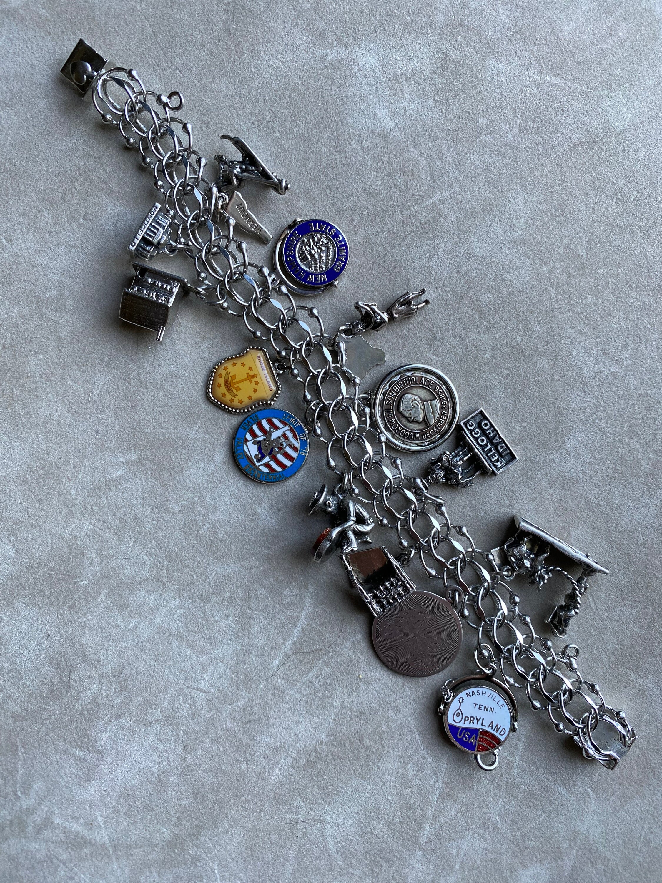 Elco sterling silver charm bracelet store